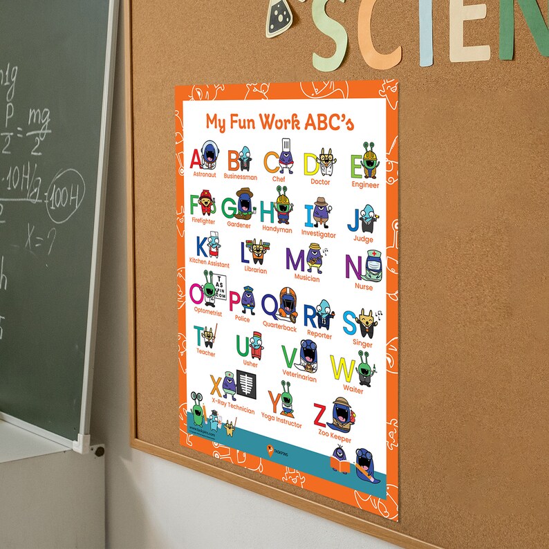 ABC Poster Alphabet Wall Art Printable Toddlers ABC Print Abc Job ...