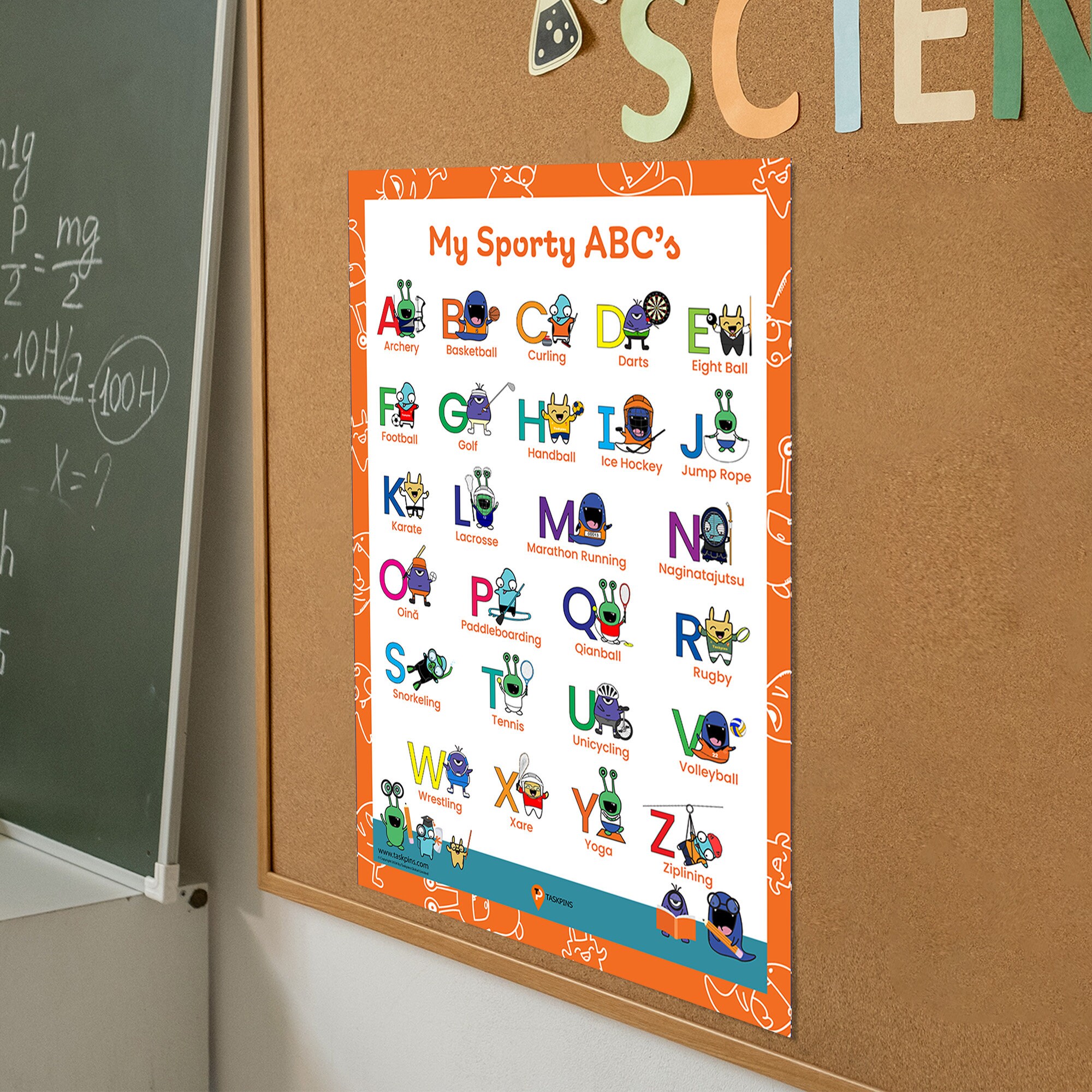 ABC Poster Alphabet Early Reading Printable Toddlers Room Idea Sports ...