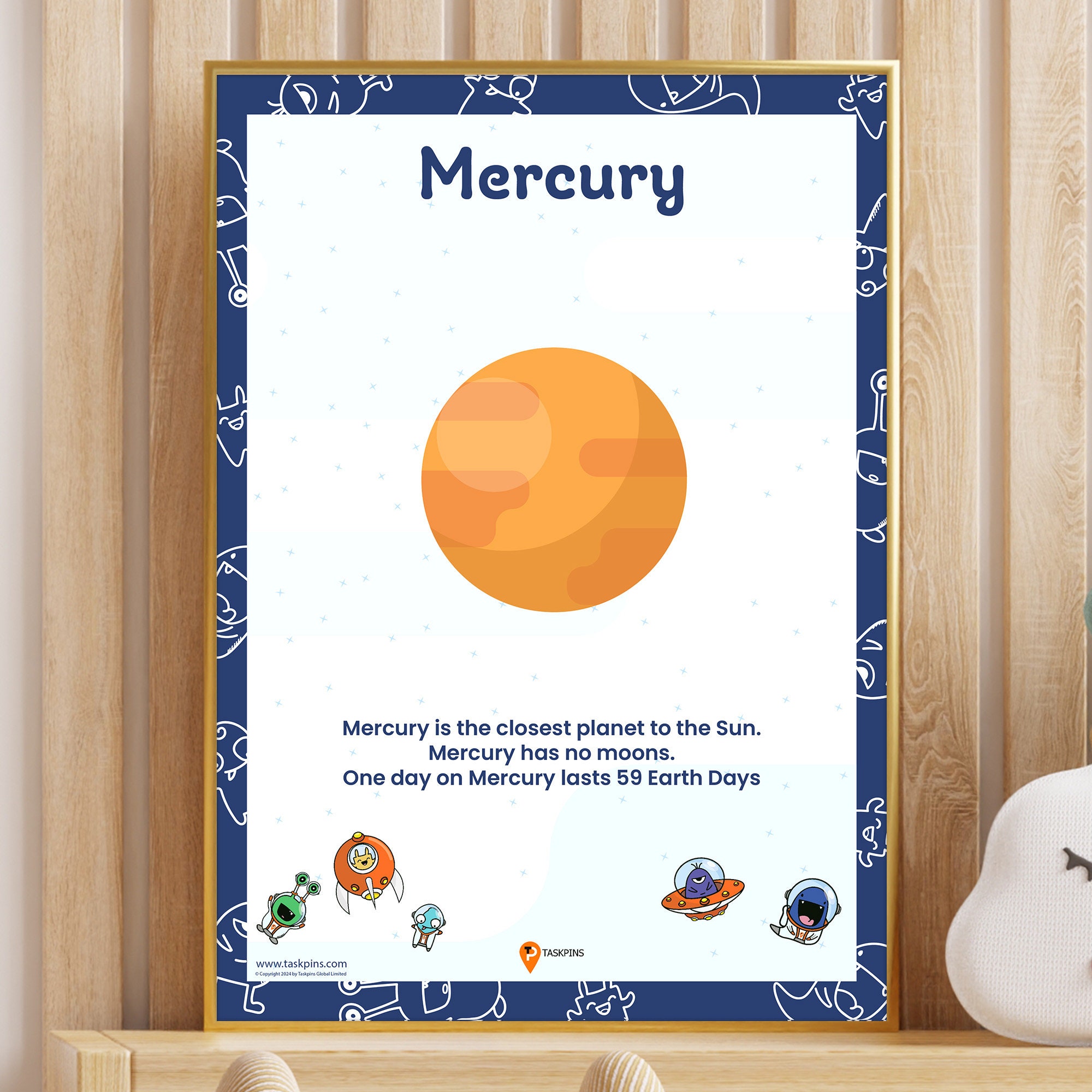 Mercury Planet Poster Space Printable Mercury Boho Art Poster Planet ...
