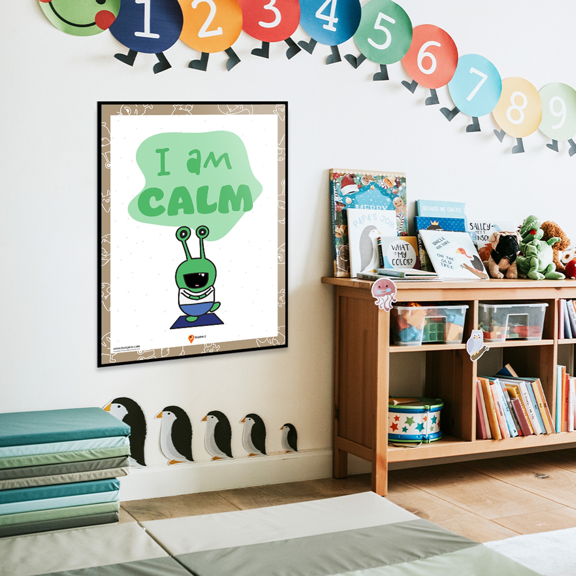 I Am Calm Affirmations Wall Art Girls Room Decor Kids Positive ...