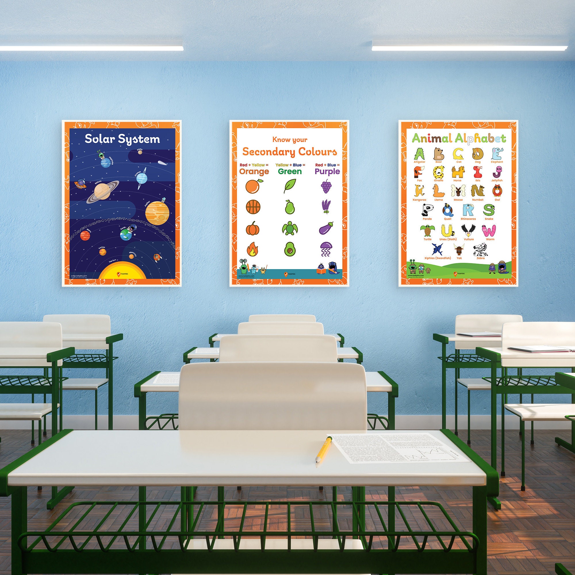 Secondary Colours Poster Kids Color Print Classroom Decor Colours ...