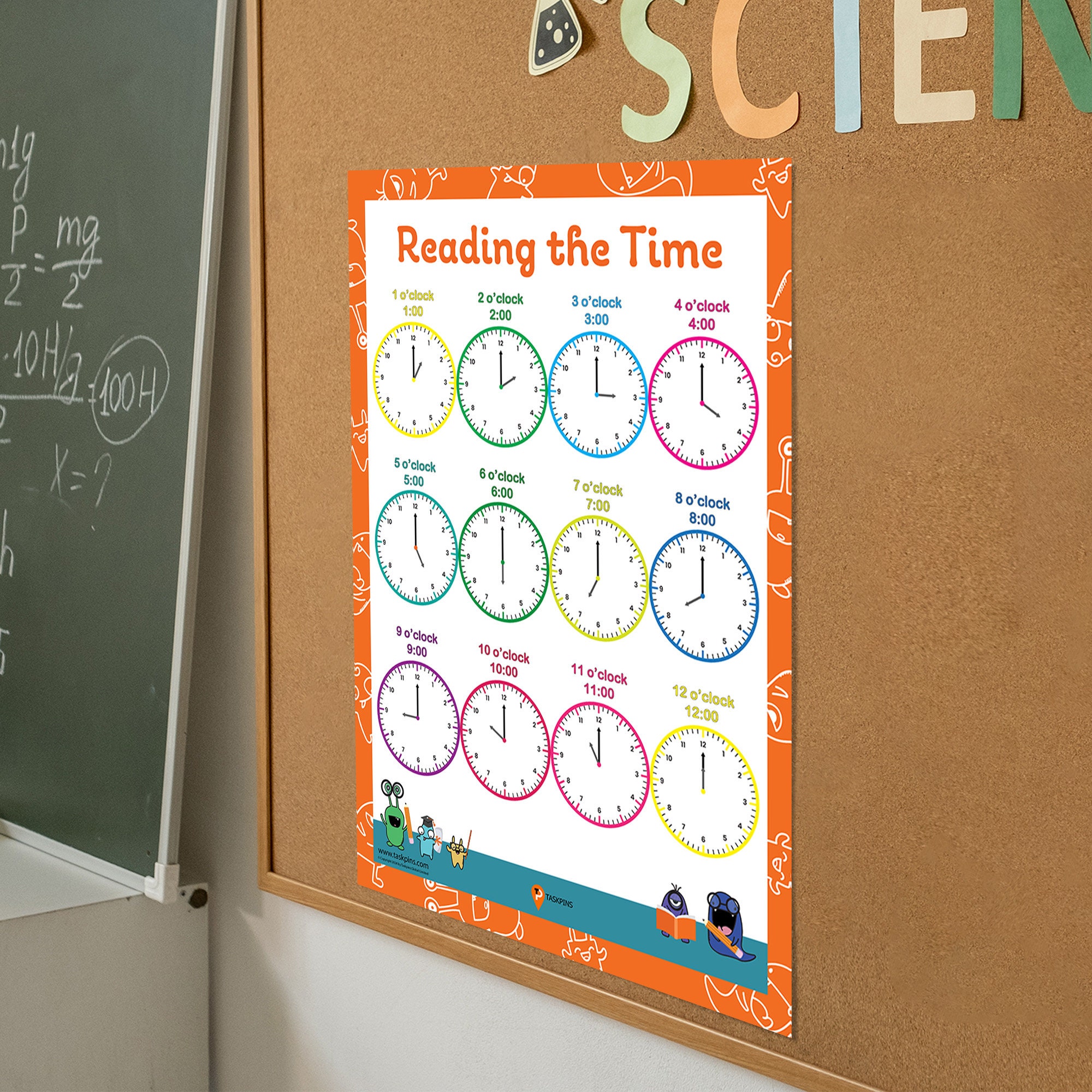 Telling Time Poster Kids Clocks Print Classroom Decor Reading Clocks ...