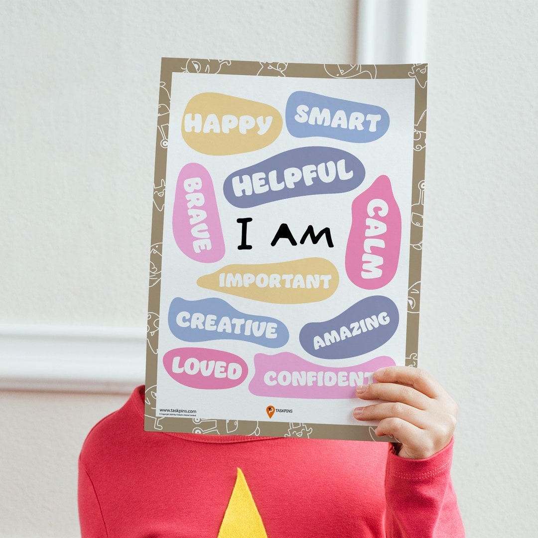 Affirmations Wall Art Girls Room Decor Kids Positive Affirmations Kids ...