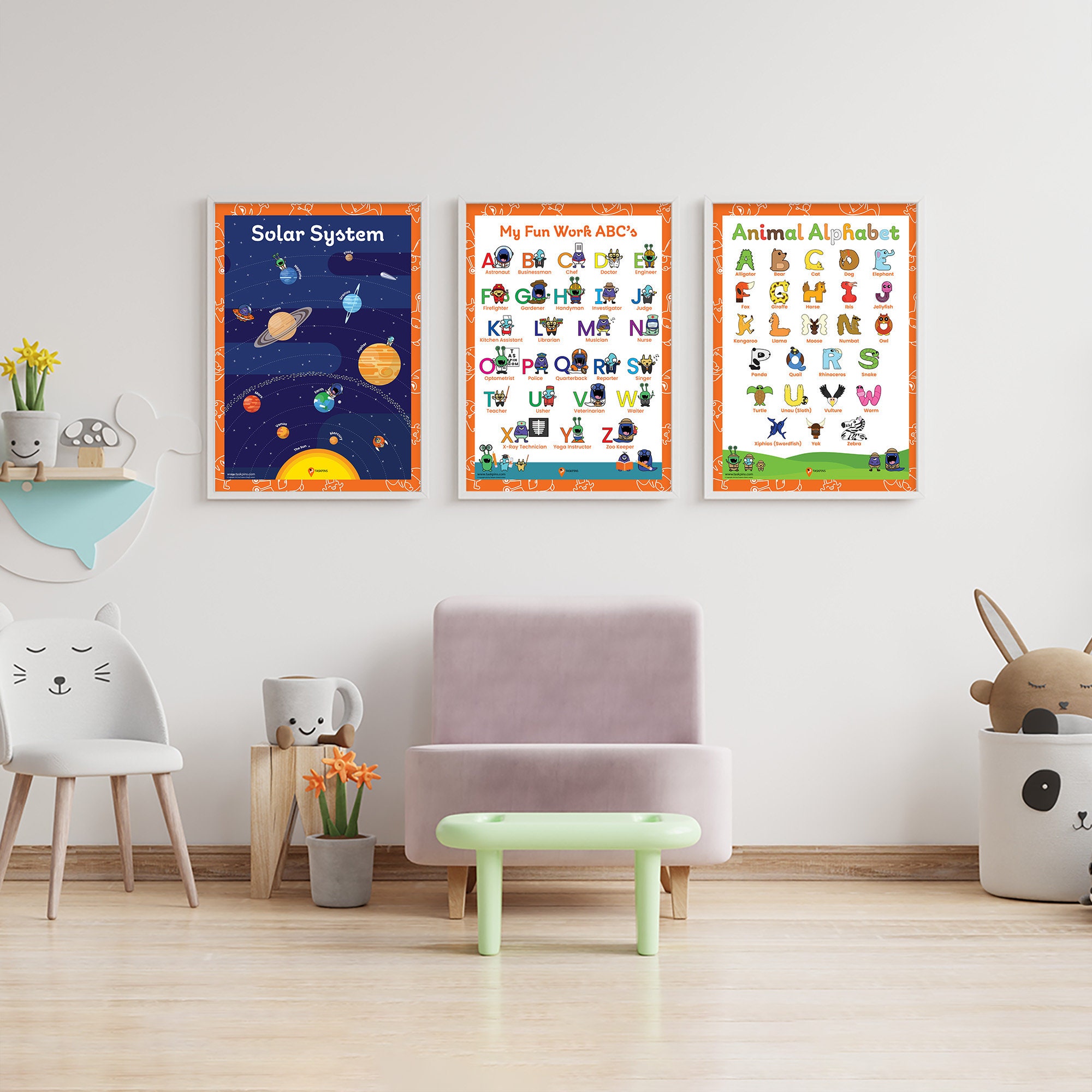 ABC Poster Alphabet Wall Art Printable Toddlers ABC Print Abc Job ...