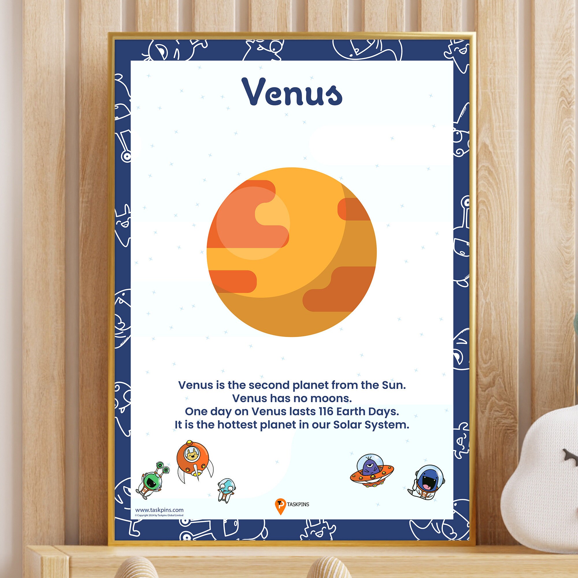 Venus Poster Space Printable Venus Wall Art Poster Venus Kids Bedroom ...