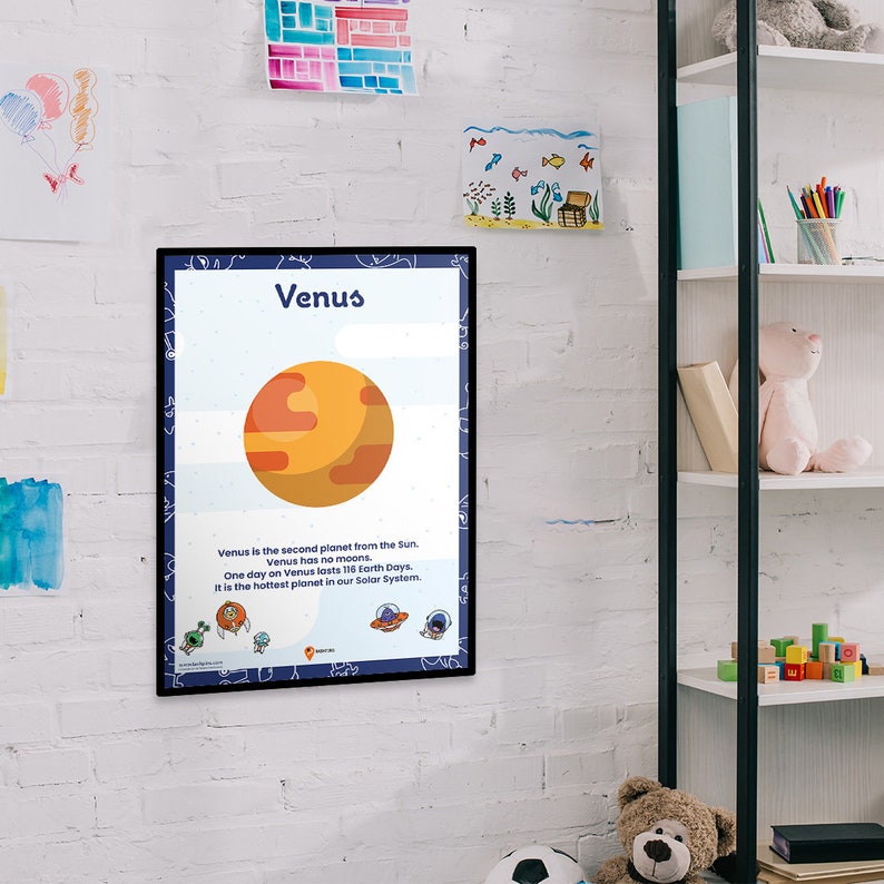 Venus Poster Space Printable Venus Wall Art Poster Venus Kids Bedroom ...