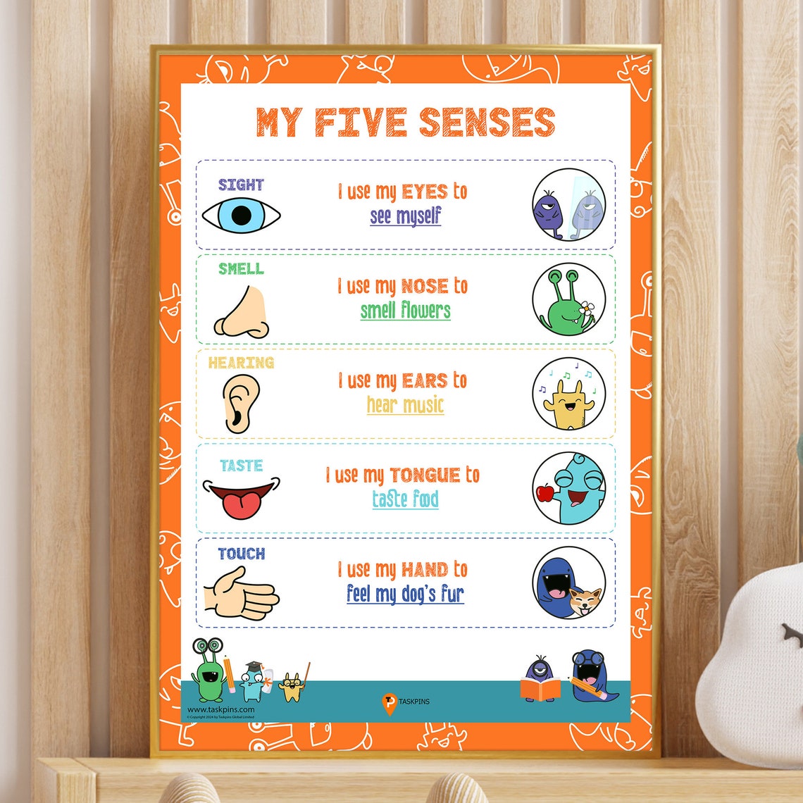 Teaching 5 Senses Kids Learning Science Five Senses Body Print Toddlers ...