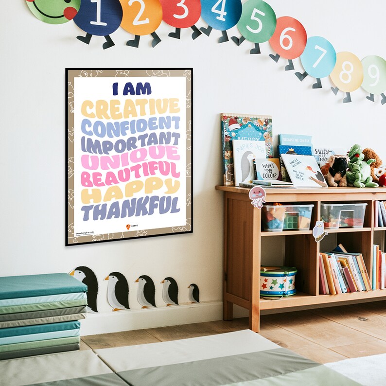 Affirmations Wall Art Girls Room Decor Kids Positive Affirmations Kids ...