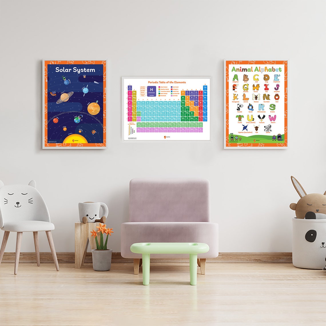Periodic Table Poster Kids Science Print Classroom Decor Periodic Table ...