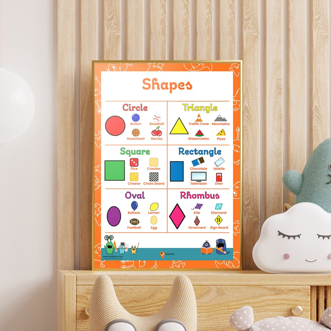 Shapes Poster Kids Learn Shapes Print Classroom Decor Shapes Printable ...
