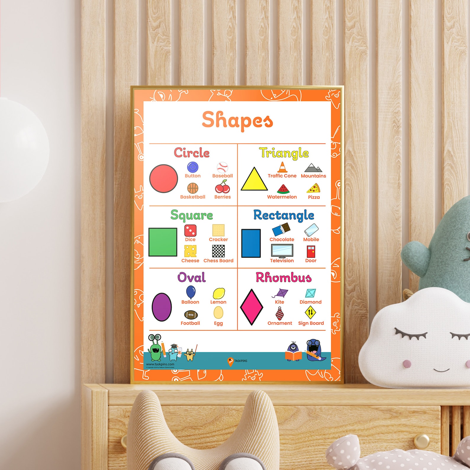 Shapes Poster Kids Learn Shapes Print Classroom Decor Shapes Printable ...