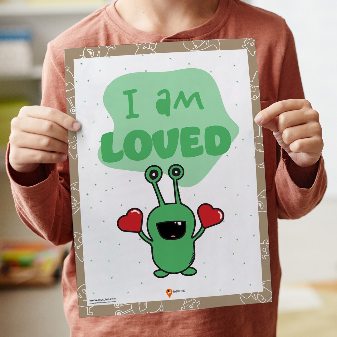 I Am Loved Affirmations Wall Art Kids Room Decor Positive Affirmations ...