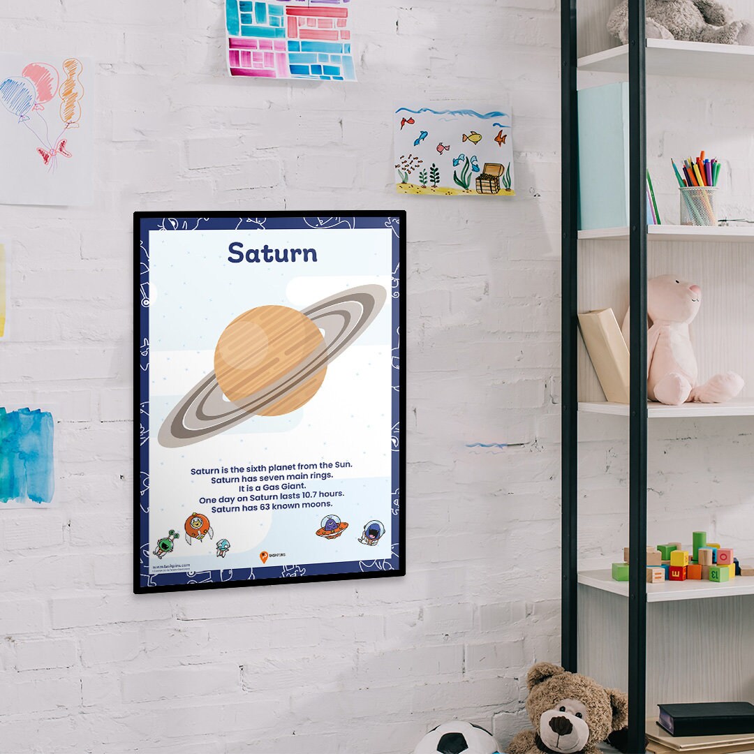 Planet Saturn Poster Space Printable Saturn Wall Art Poster Saturn Kids ...