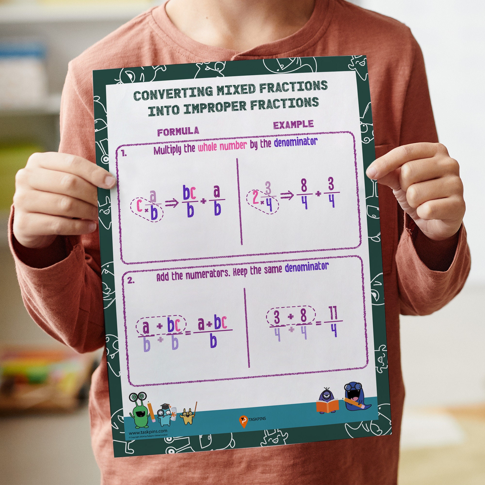 Converting Fractions Mixed Fractions Improper Fractions Basic Math ...