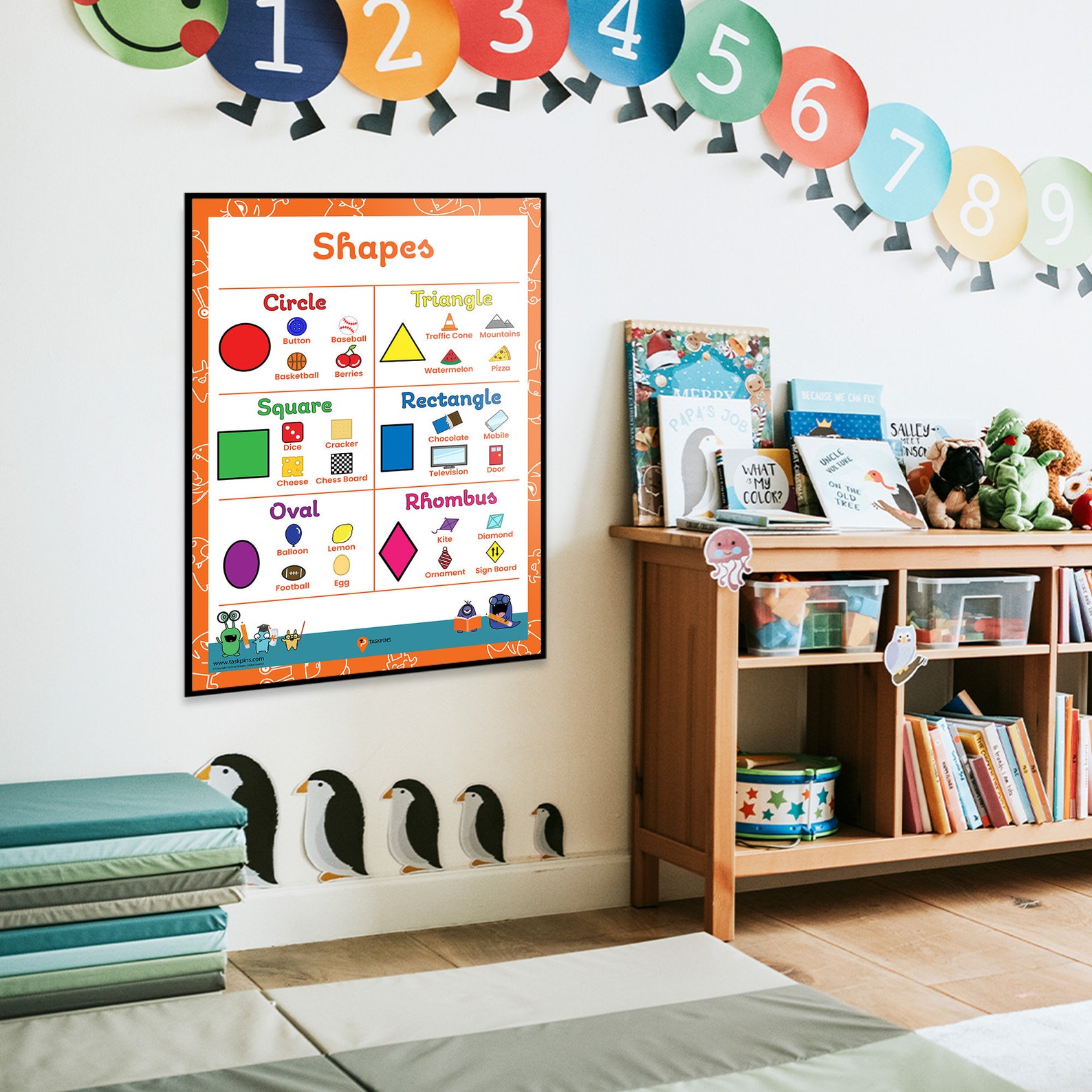 Shapes Poster Kids Learn Shapes Print Classroom Decor Shapes Printable ...