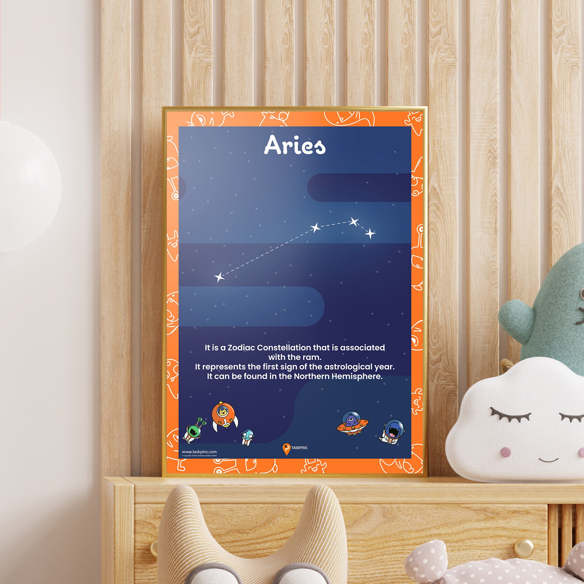 Aries Printable Space March Birthday Gift Constellation April Birthday ...