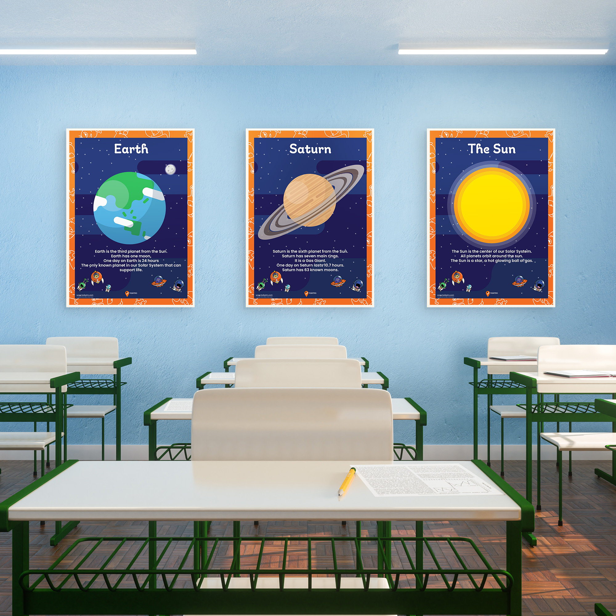 Planet Saturn Poster Space Printable Saturn Wall Art Poster Saturn Kids ...