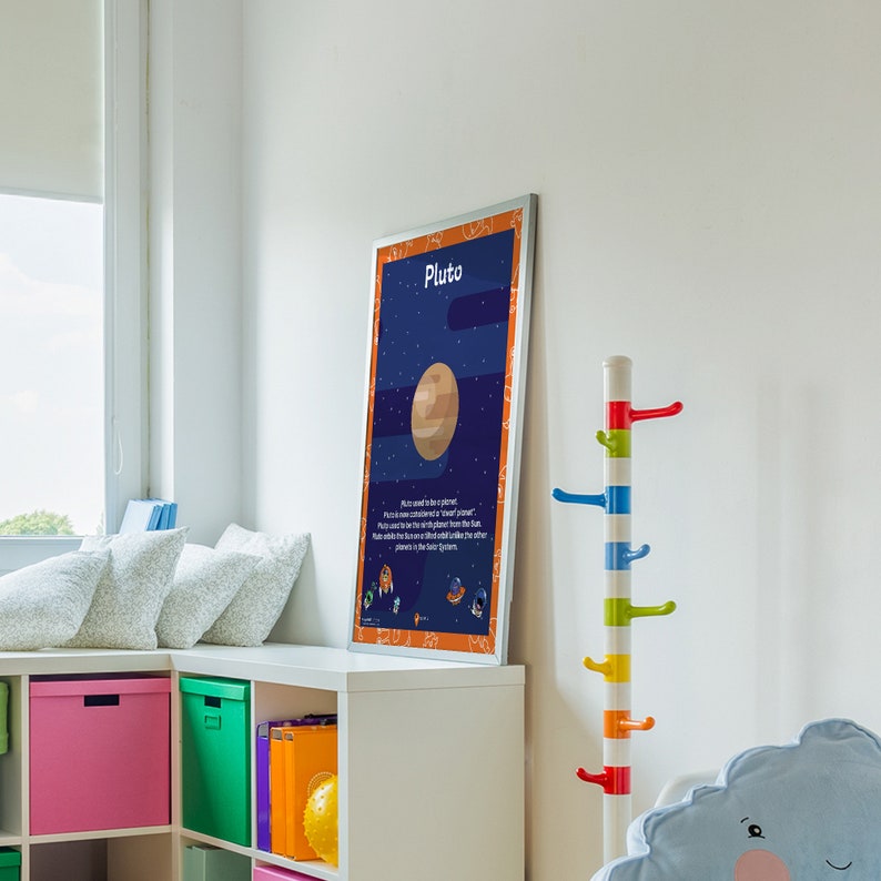 Planet Pluto Poster Space Printable Pluto Wall Art Poster Pluto Kids ...