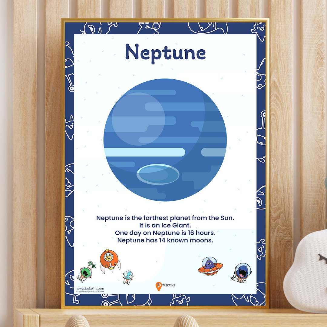 Planet Neptune Poster Space Printable Neptune Wall Art Poster Neptune ...