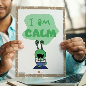 I Am Calm Affirmations Wall Art Girls Room Decor Kids Positive ...