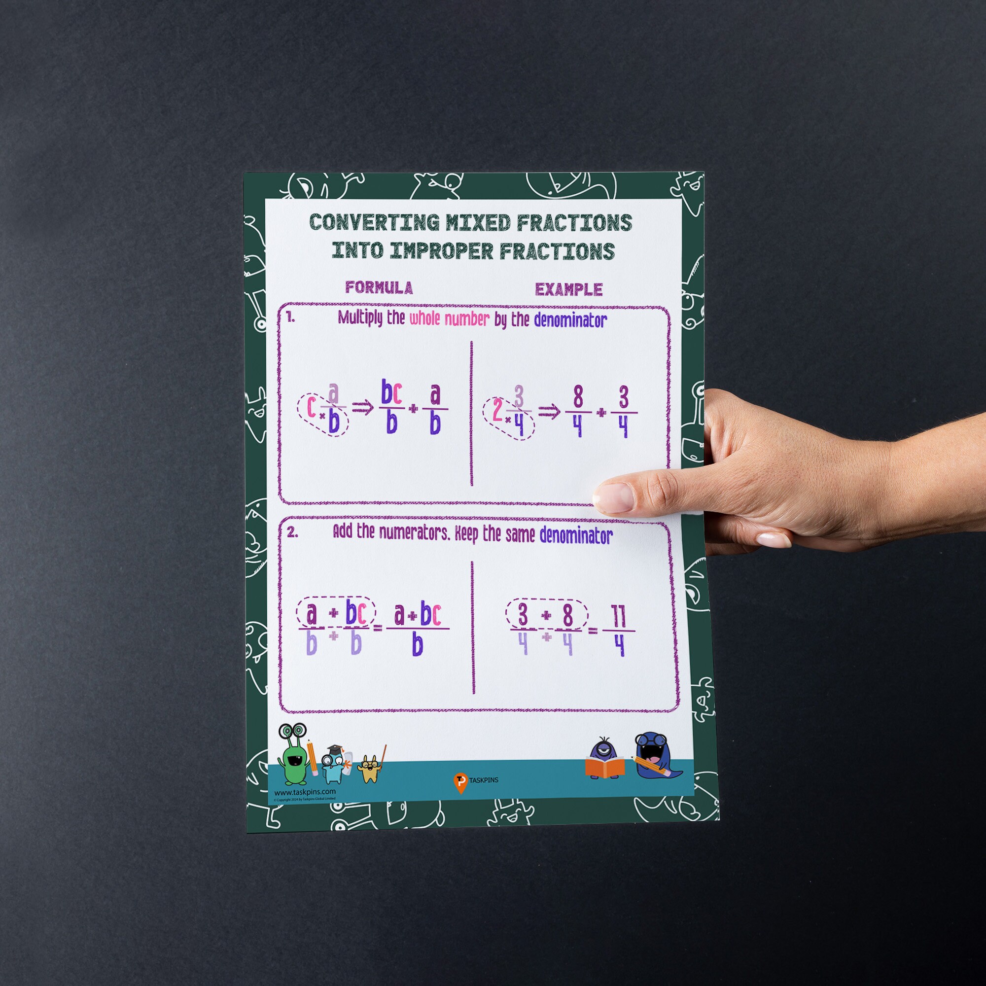 Converting Fractions Mixed Fractions Improper Fractions Basic Math ...