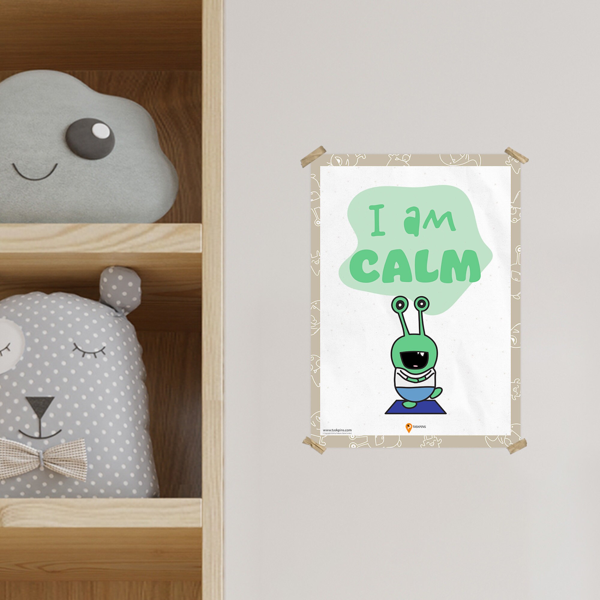 I Am Calm Affirmations Wall Art Girls Room Decor Kids Positive ...