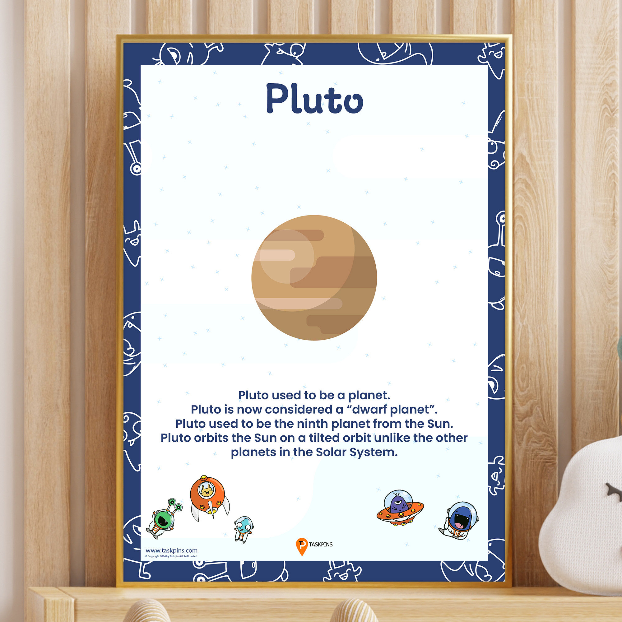 Planet Pluto Poster Space Printable Pluto Wall Art Poster Pluto Kids ...