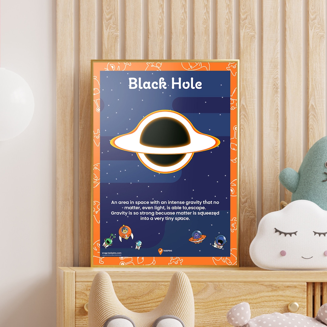 Black Hole Space Printable Science Wall Art Poster Kids Bedroom Ideas ...