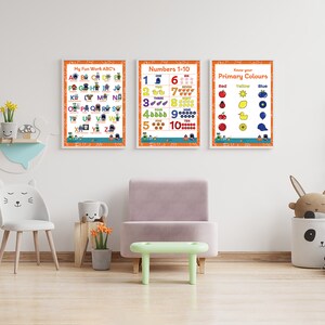 Math Poster Kids Numbers Math Print Classroom Decor One to Ten ...