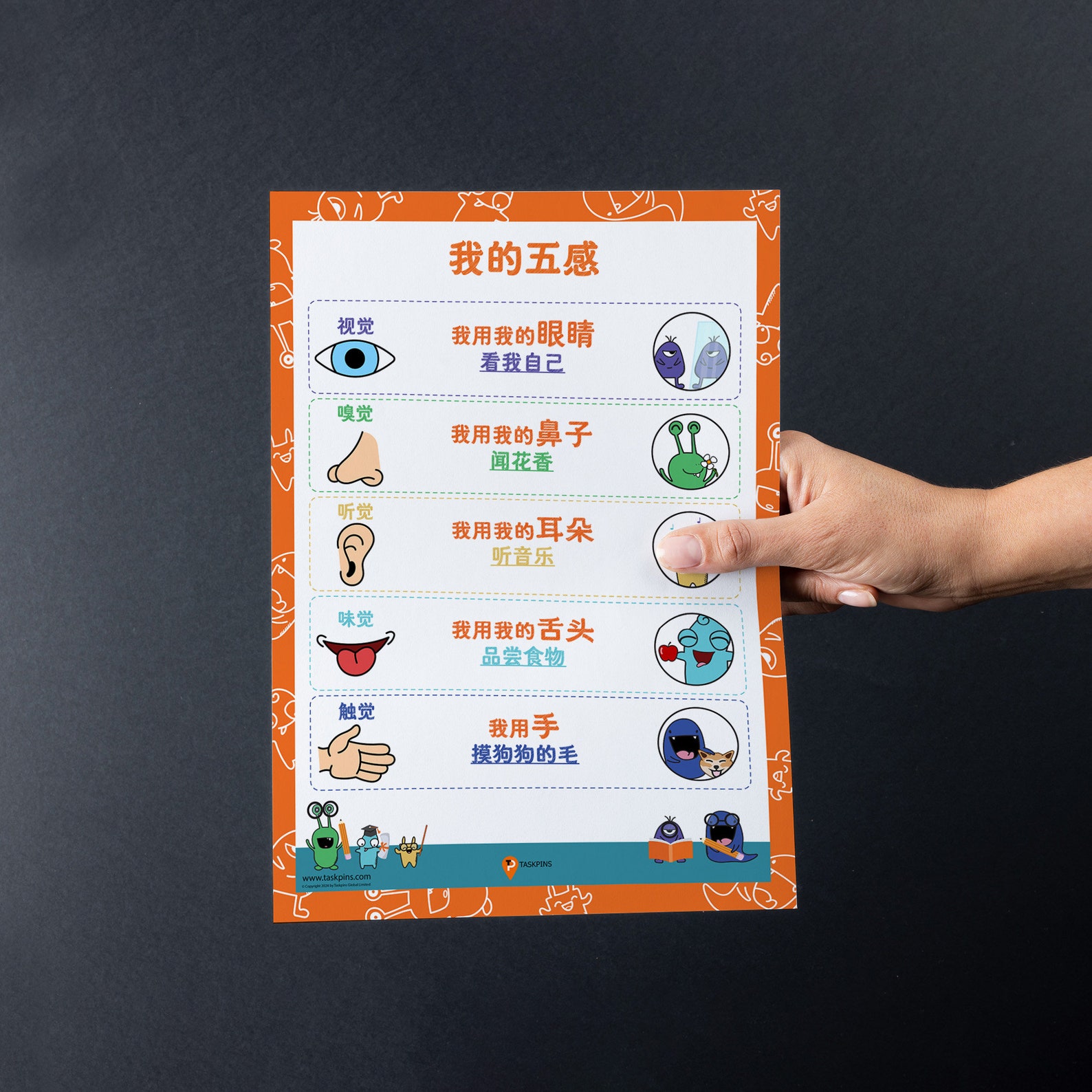 5 Senses Simplified Chinese Kids 我的五种感官 Science Five Senses Print ...