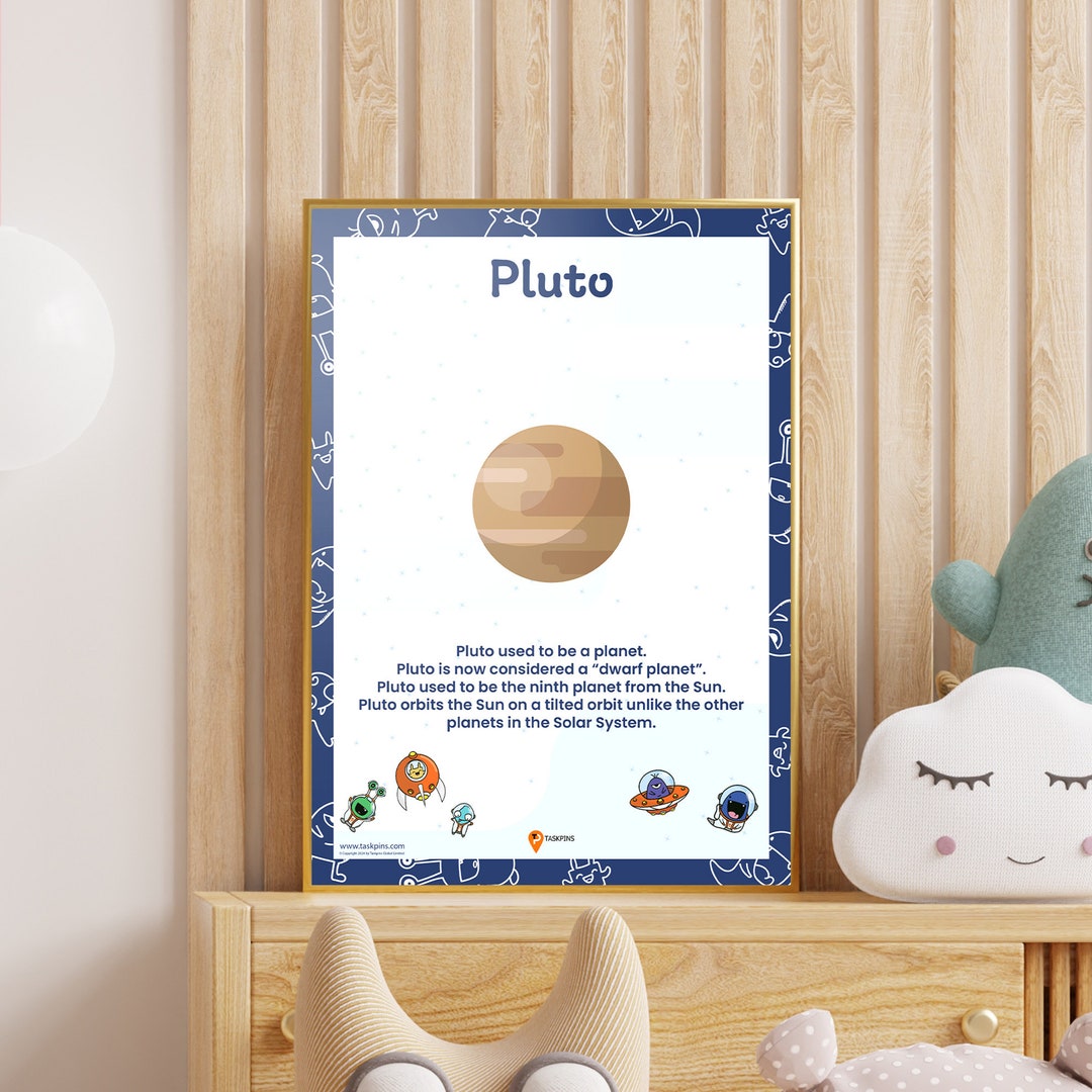 Planet Pluto Poster Space Printable Pluto Wall Art Poster Pluto Kids ...