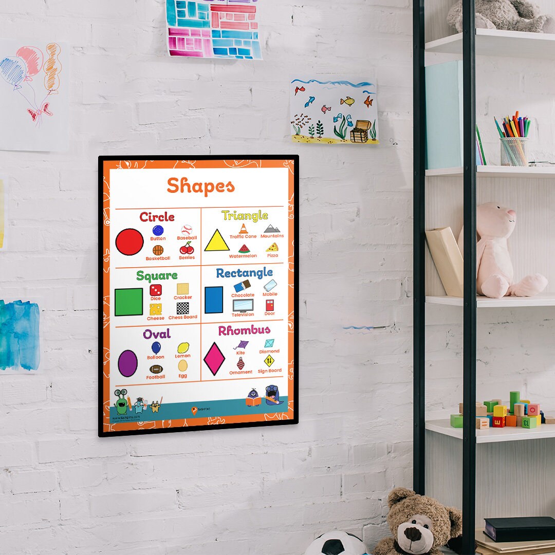 Shapes Poster Kids Learn Shapes Print Classroom Decor Shapes Printable ...