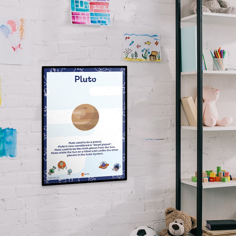 Planet Pluto Poster Space Printable Pluto Wall Art Poster Pluto Kids ...