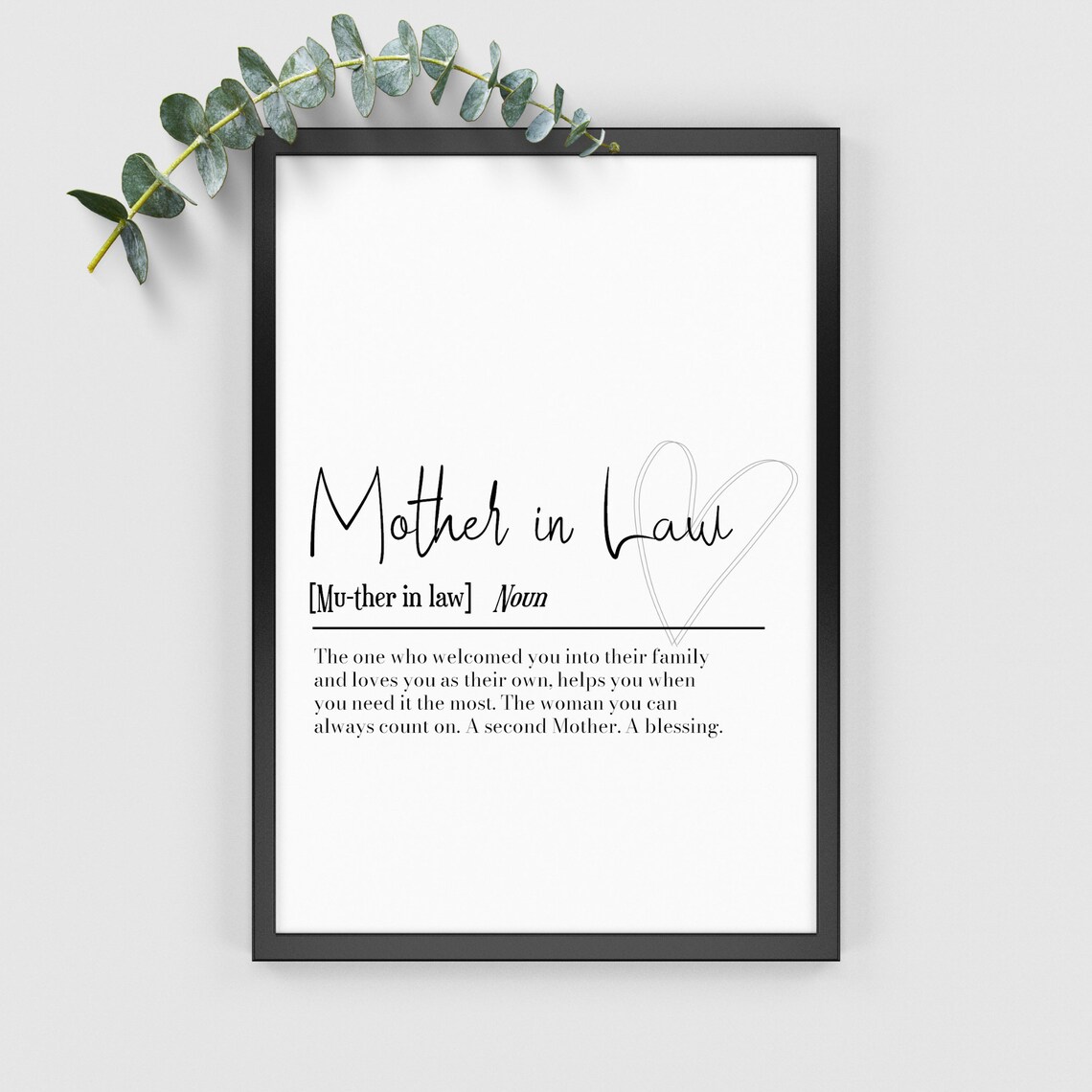 Digital Mother in Law Definition Print, Mother in Law Gift, Mothers Day ...