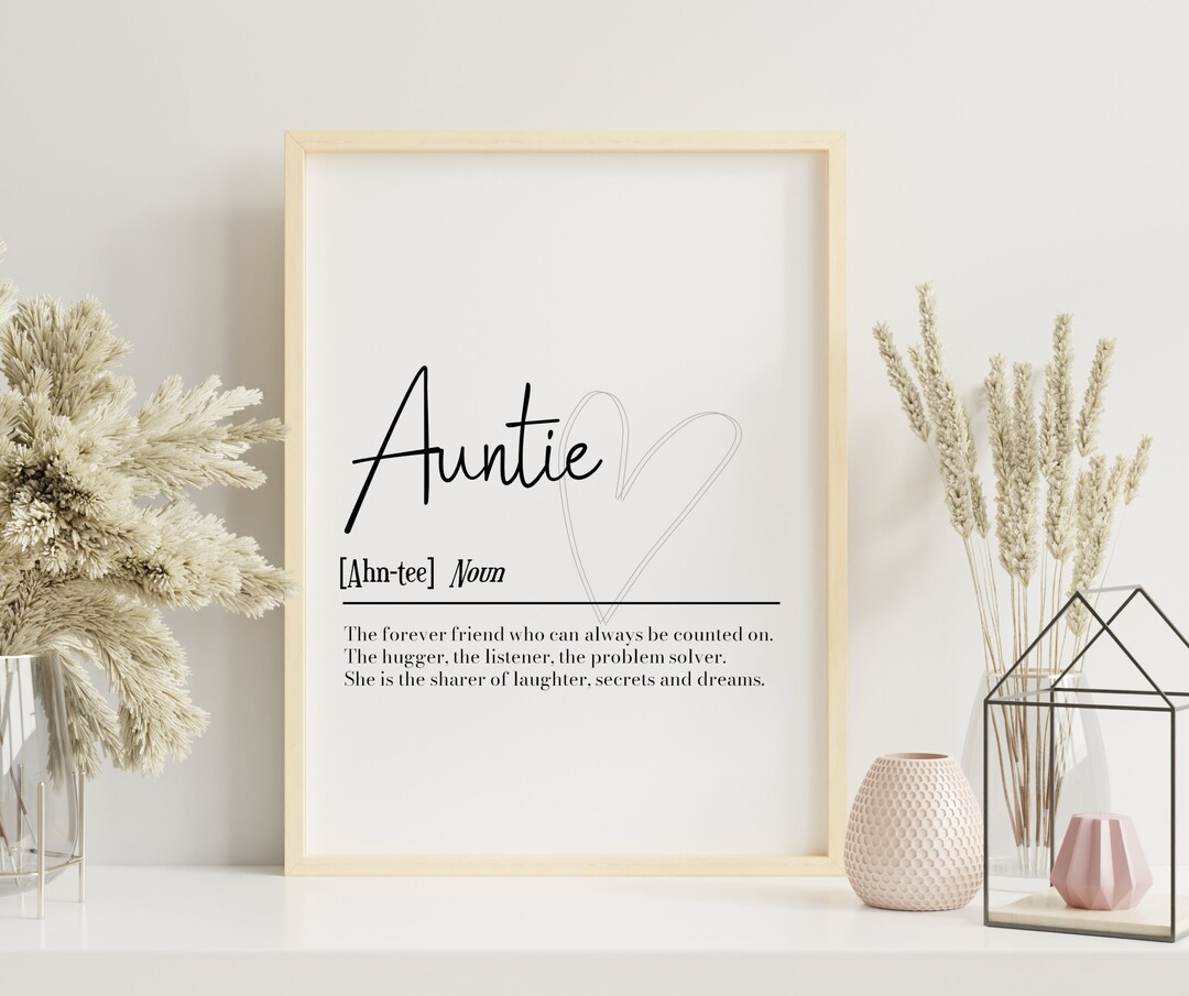 Digital Auntie Definition Print, Auntie Gift, Birthday Gift for Auntie ...
