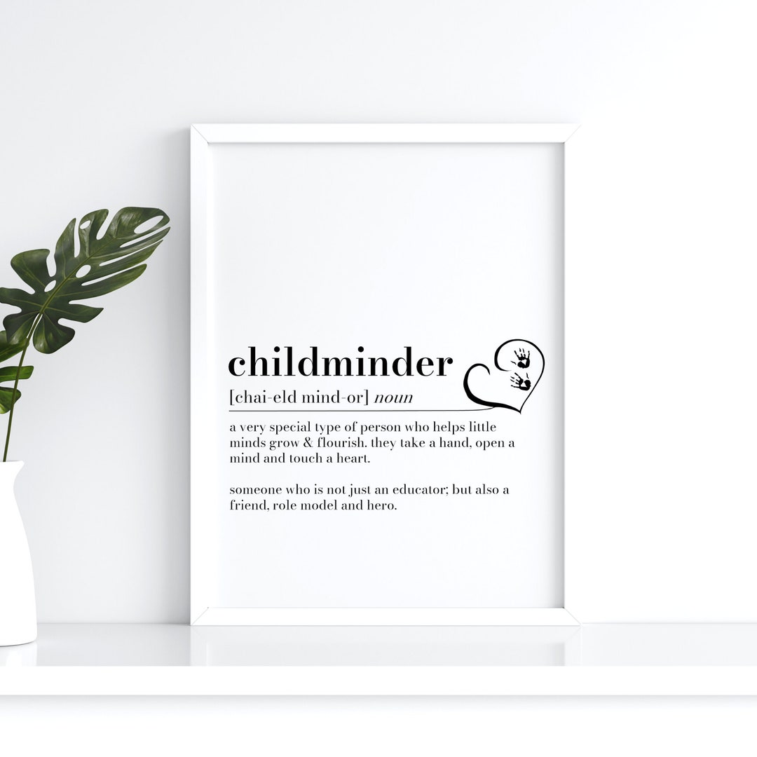 Childminder Definition Print, Childminder Gift, Childminder Thank You ...