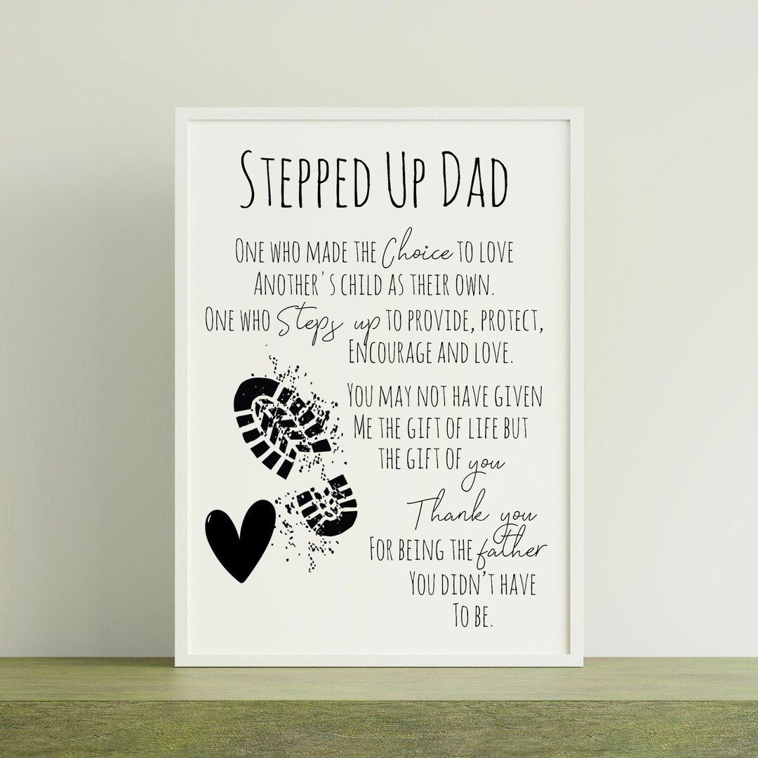 Digital Step Dad Gift, Stepped up Dad Gift, Step Dad Poem Gift, Fathers ...