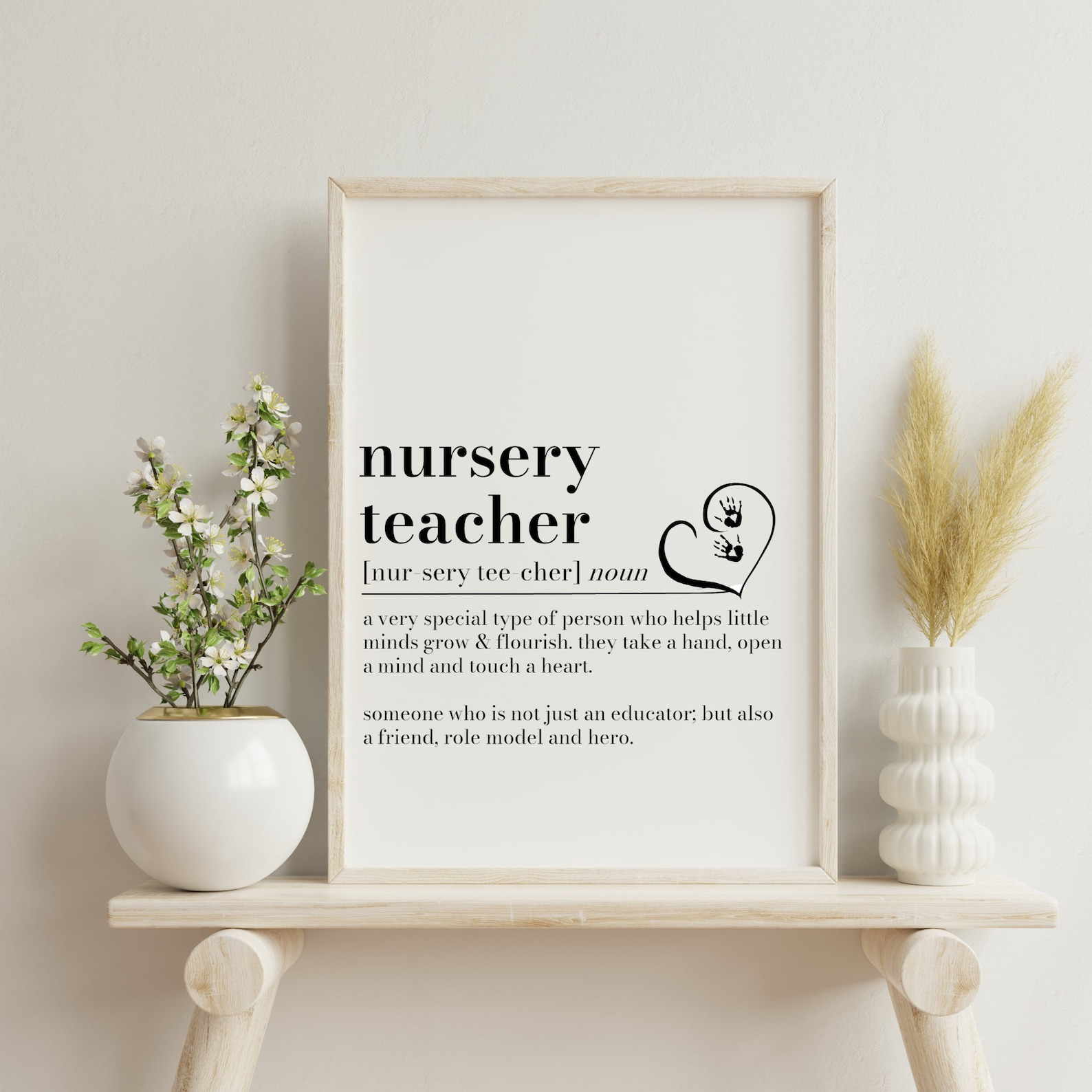 Digital Nursery Teacher Definition Print, Nursery Teacher Gift, Nursery ...