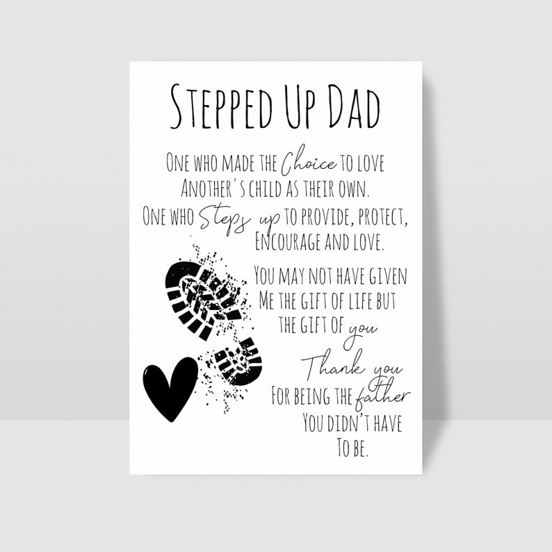 Digital Step Dad Gift, Stepped up Dad Gift, Step Dad Poem Gift, Fathers ...