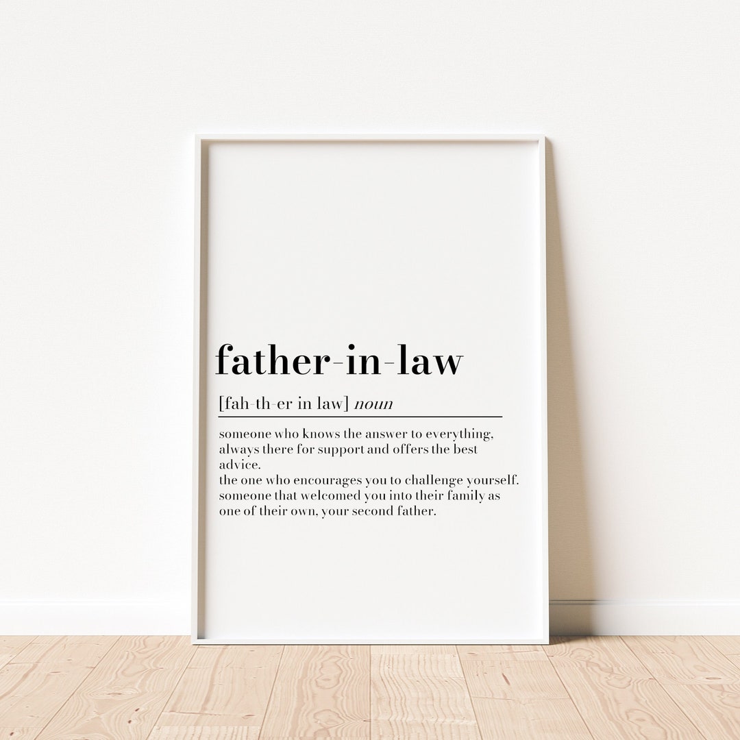 Digital Father in Law Definition Print, Fathers Day Print, Dad in Law ...