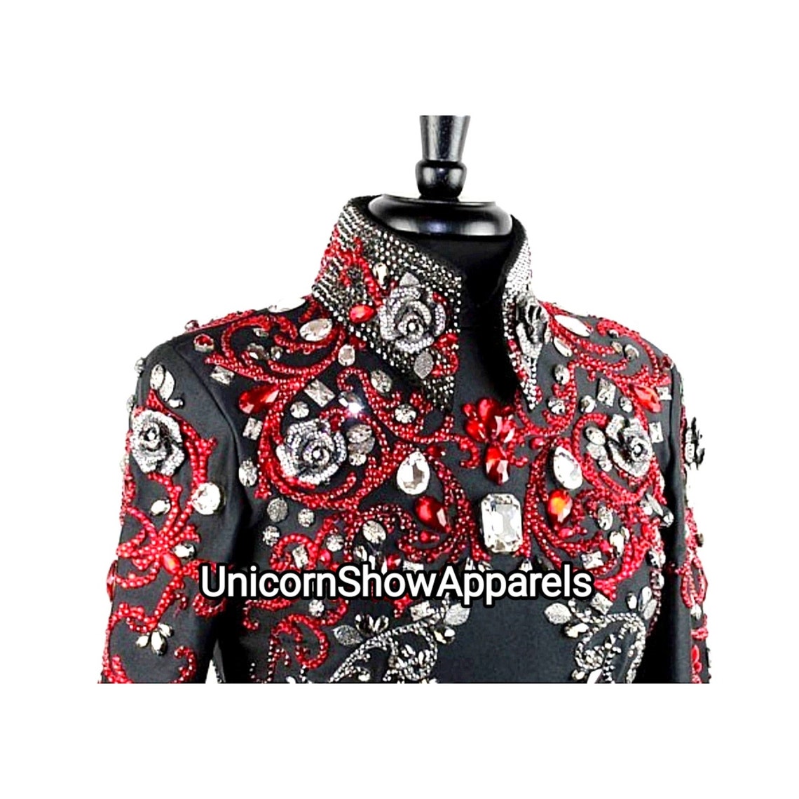 Sparkling Red Silver With Black Base Show Jacket Showmanship Jacket ...