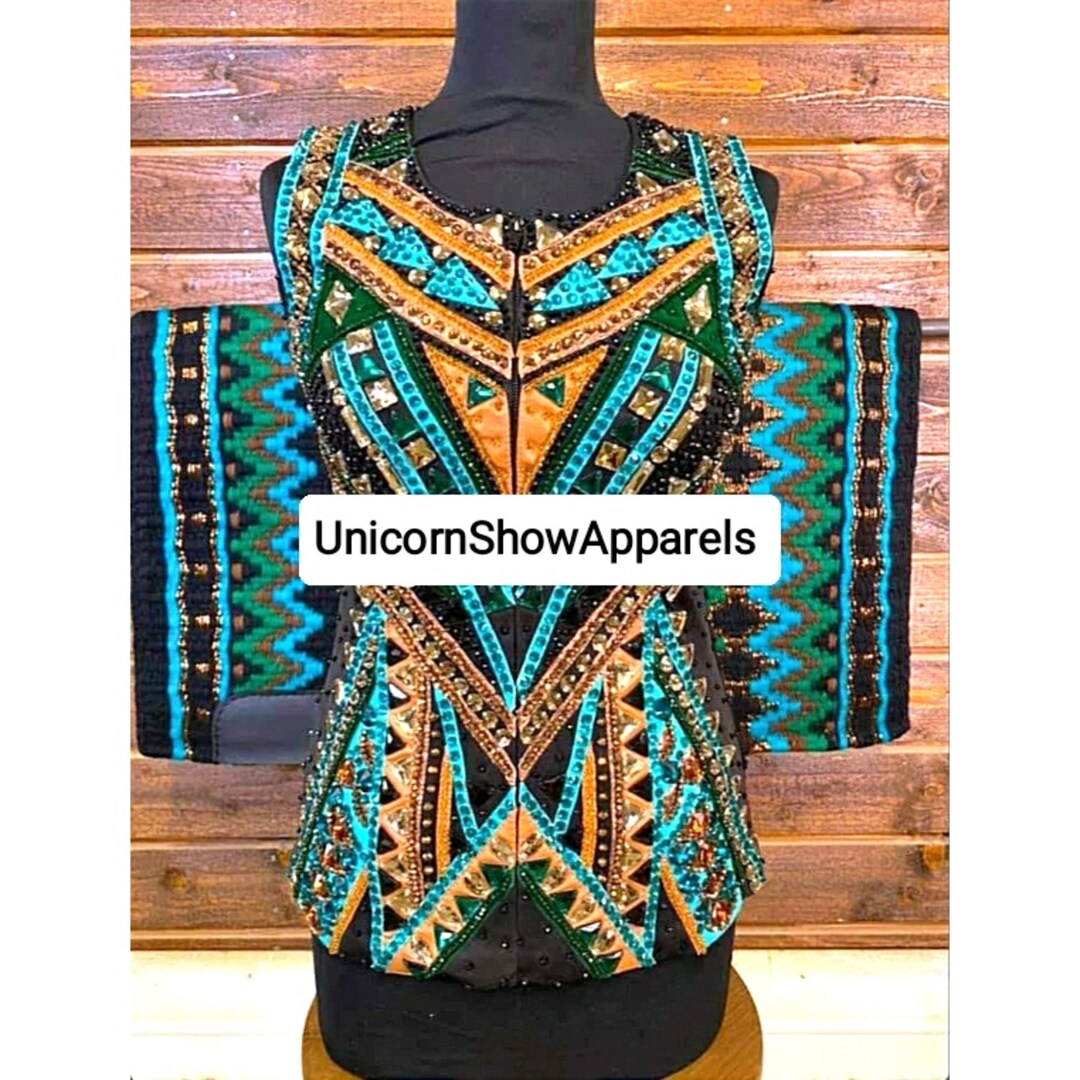 Combo Turquoise Showmanship Vest and Pad Set Western Show Vest Western ...