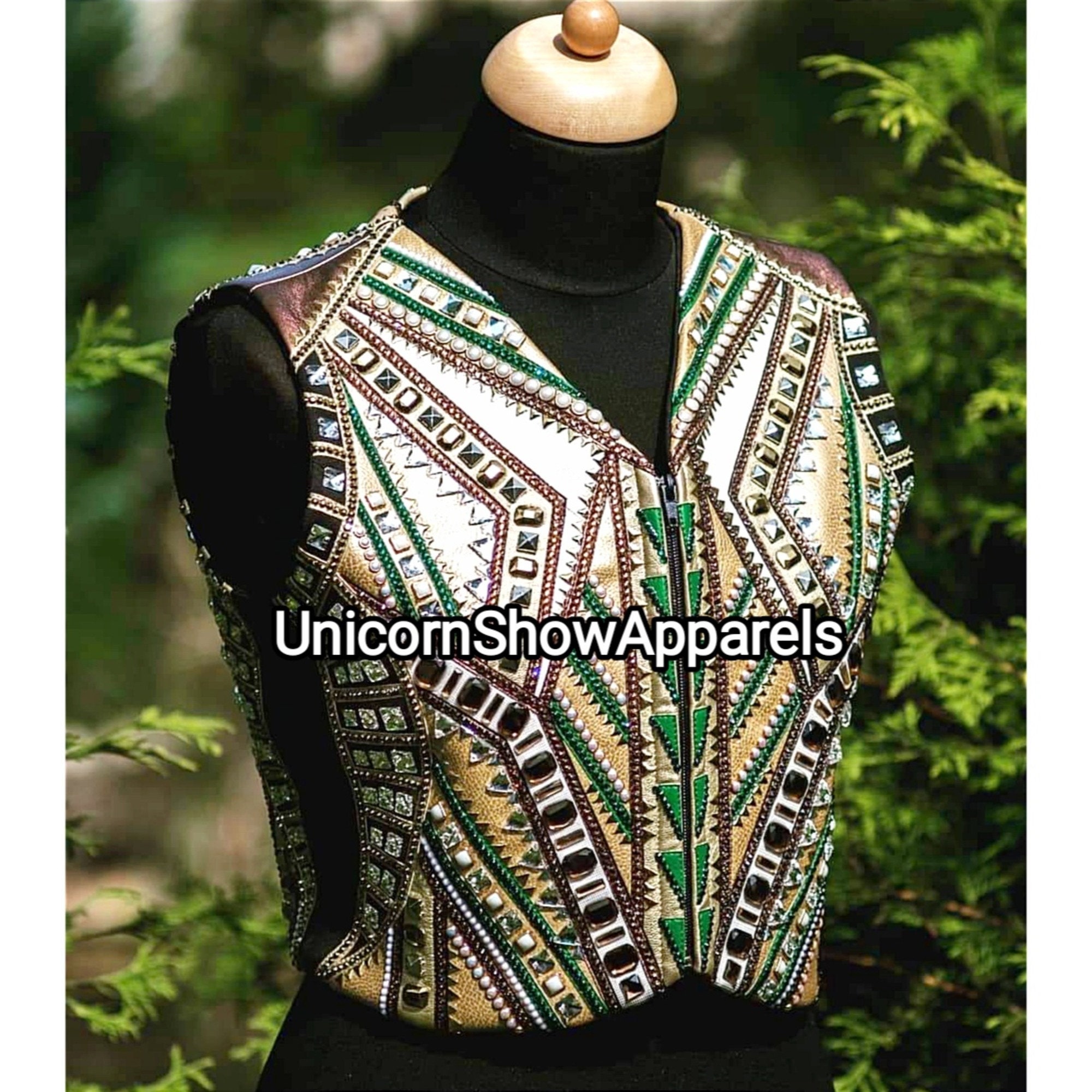 Golden Green Show Vest Western Show Vest Showmanship Outfits for Women ...