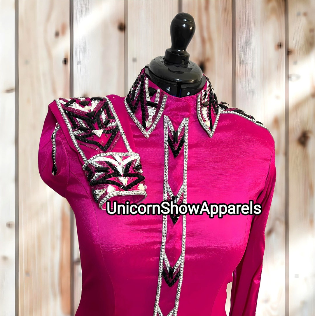 Pink Silver Show Shirt Showmanship Shirt Western Show Shirt Horse Show ...