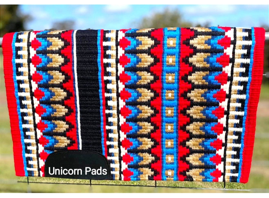 Red and Blue Show Pad Western Show Pad Saddle Pad Saddle Blanket Horse ...