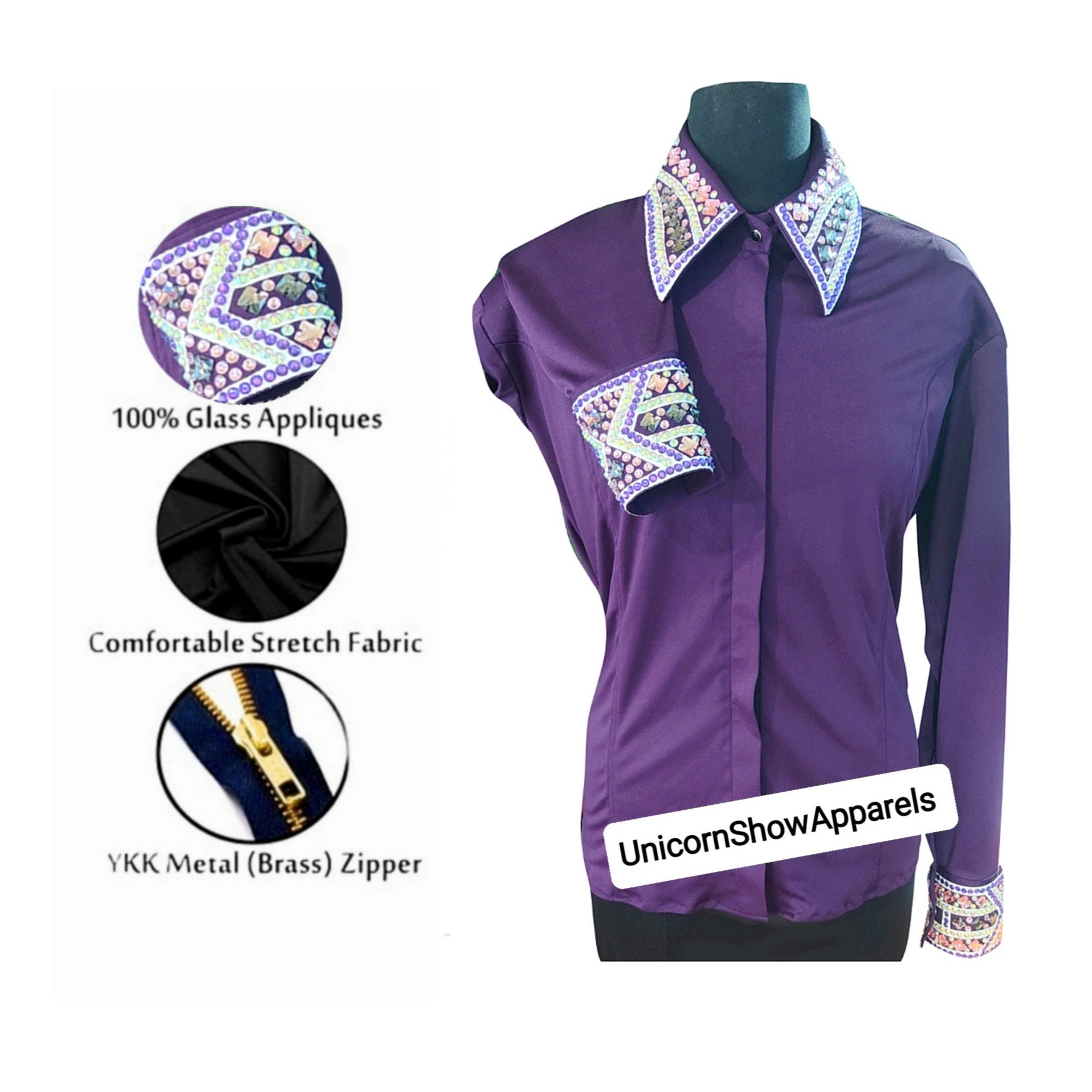 Sparkling Purple Show Shirt Showmanship Shirt Western Show Shirt ...