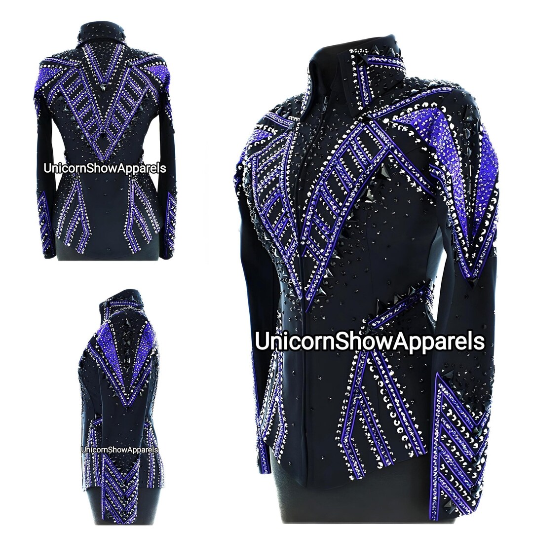 Sparkling Purple With Black Base Show Jacket Western Show Jacket Black ...