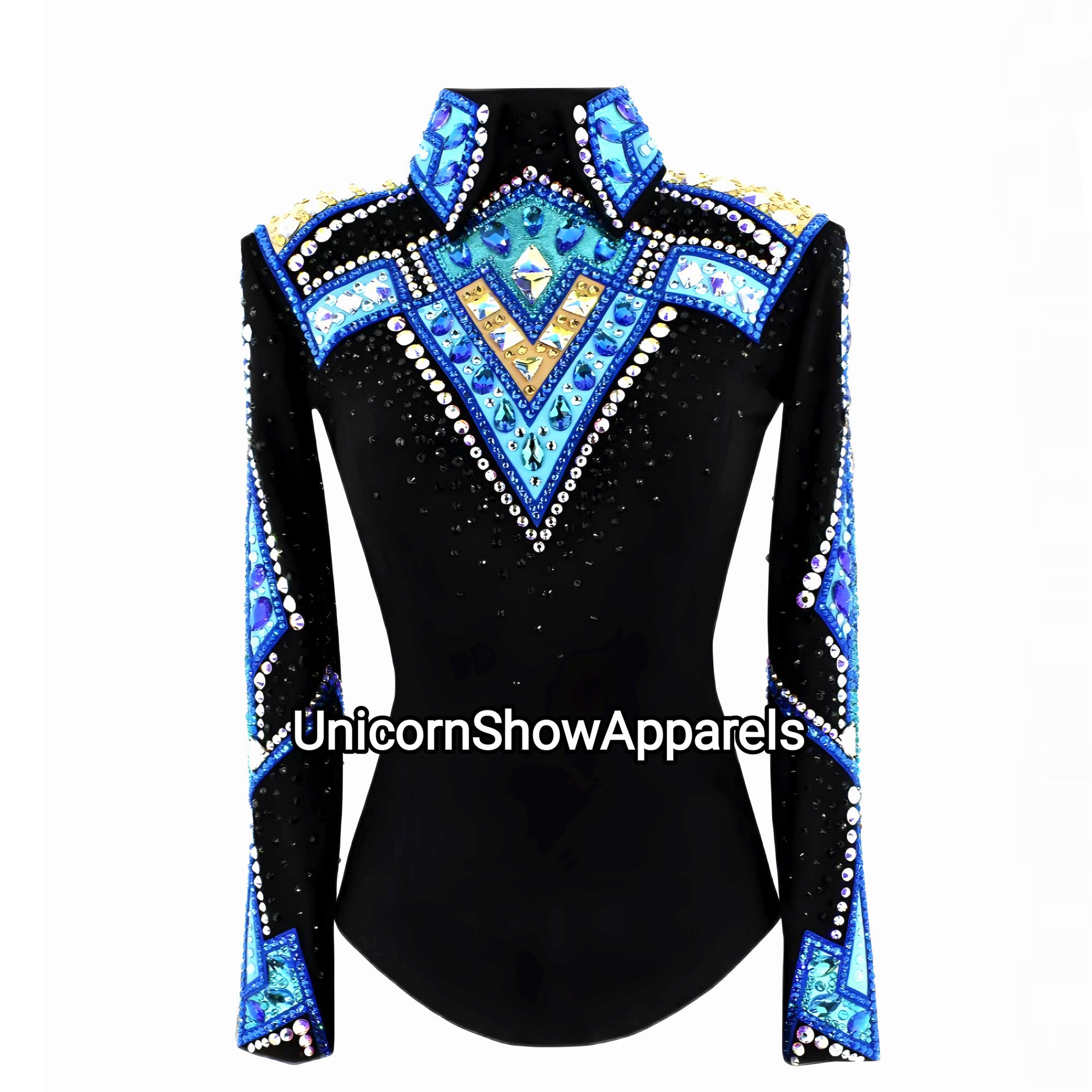 Royal Blue With Black Base Showmanship Jacket Western Show Jacket Black ...