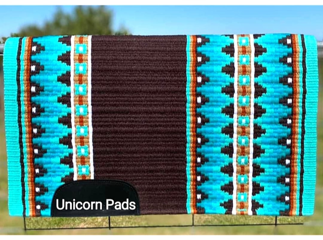 Turquoise Brown Saddle Pad Custom Saddle Pad Western Show Pad Saddle ...