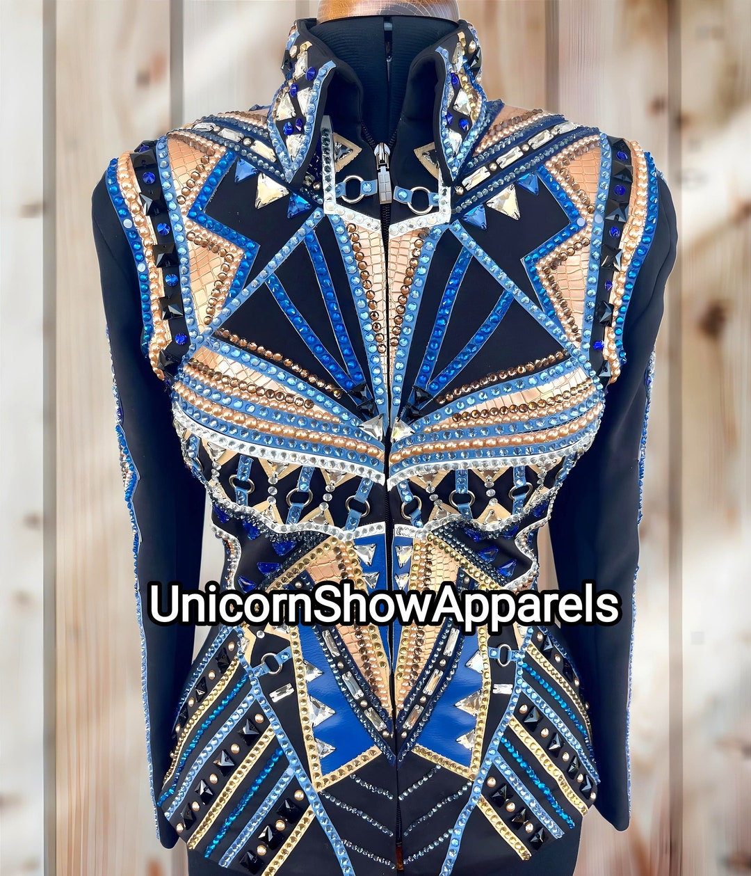 Blue and Gold Show Jacket Showmanship Jacket Western Show Jacket Horse ...